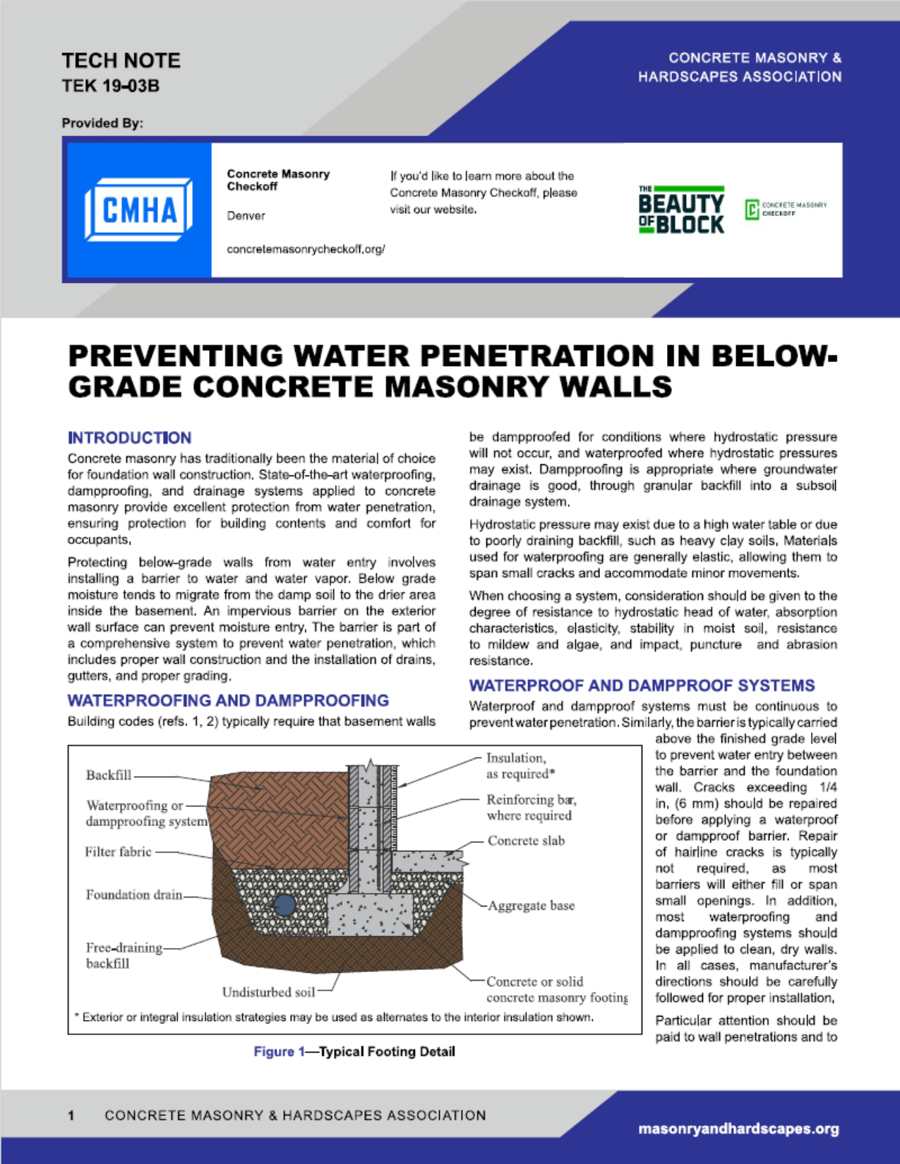 Preventing Water Penetration in Below-Grade Concrete Masonry Walls ...