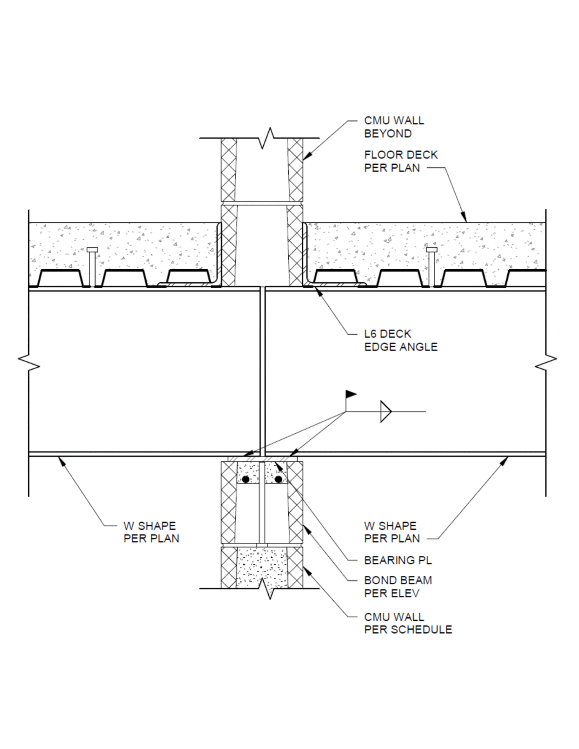 Typical Wide Flange Roof Beam Bearing (Interior Wall) - The Beauty of Block